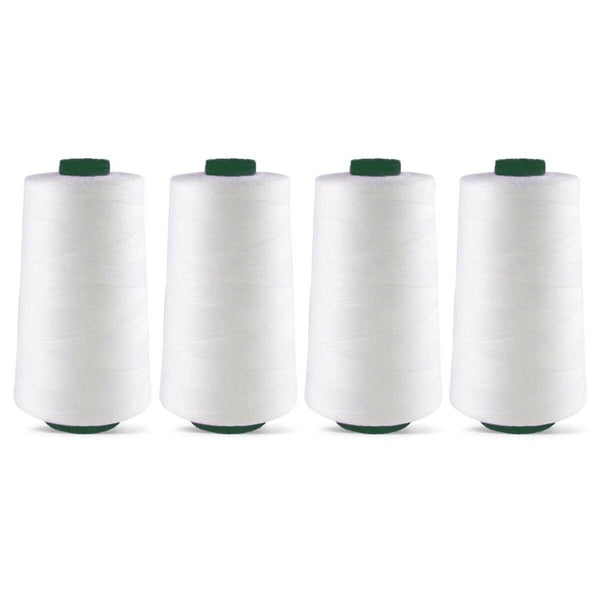 4 Cones White Spun Polyester Sewing Thread - 4 X 5000 Yards - Cutex ...