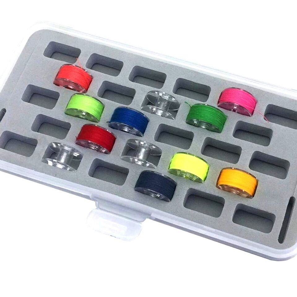 Set of 2 Bobbin Holder Storage Organizers - Each Box Holds 28 Bobbins ...