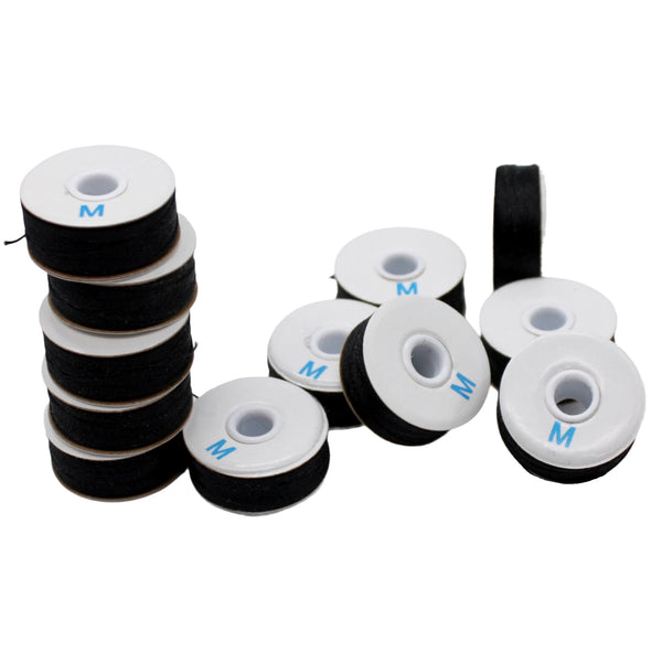 12 Style M 69 Nylon Paper-Sided Prewound Bobbins Black/White Tex 70 ...