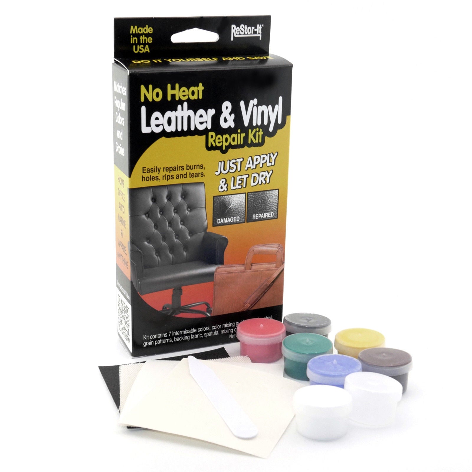 ReStor-It Leather & Vinyl Repair Kit - 7 Mixable Colors - Cutex Sewing ...