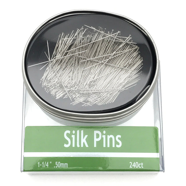 Nifty Notions Extra Fine Silk Pins 1-1/4" long .50 mm thick, 240 Count ...
