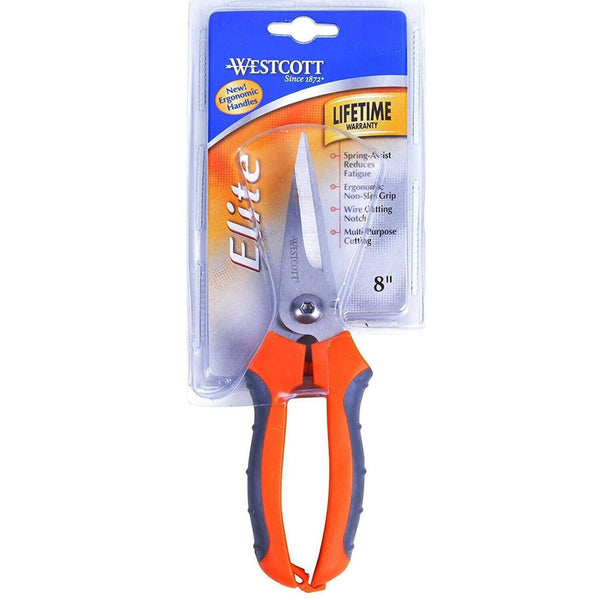 Westcott 8" Elite Stainless Steel Utility Snips Scissors 47217 - Cutex ...
