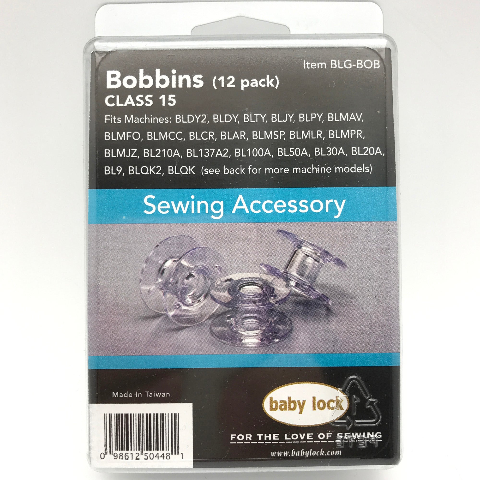 12 Pack Genuine BabyLock Bobbins(Class 15) # BLG-BOB With Plastic Stor ...
