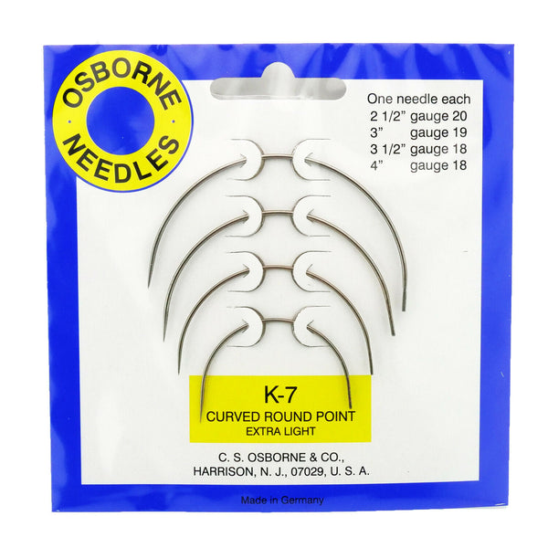 C.S. Osborne Extra Light Curved Round Point Needle Pack #K-7 Made In G ...