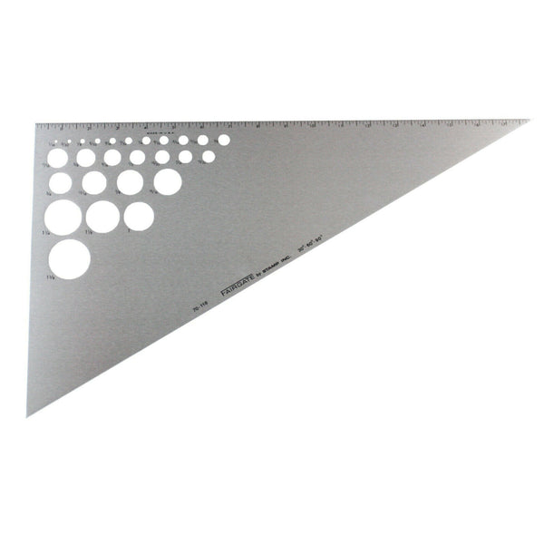 Fairgate 18" 30/60/90 Aluminum Triangle Rule With 26 Circles 70-118 ...