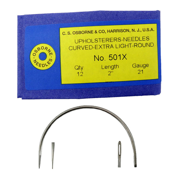 C.S. Osborne Pack Of 12 Curved Needles Extra Light #501X Size 2" Made ...