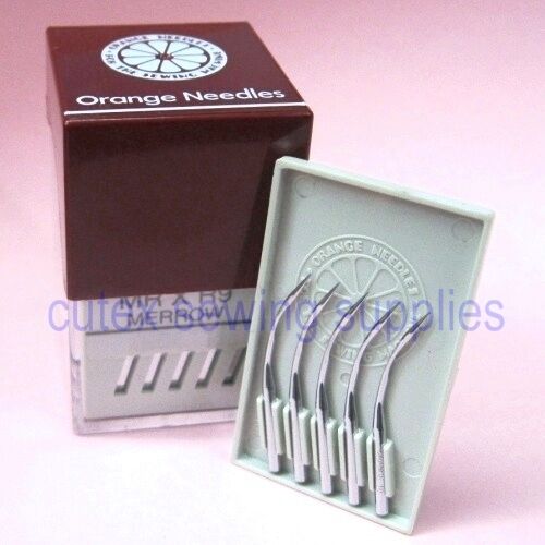 50 Orange MRXR9, 60M, SY6200 Curved MERROW Overlock Serger Needles ...